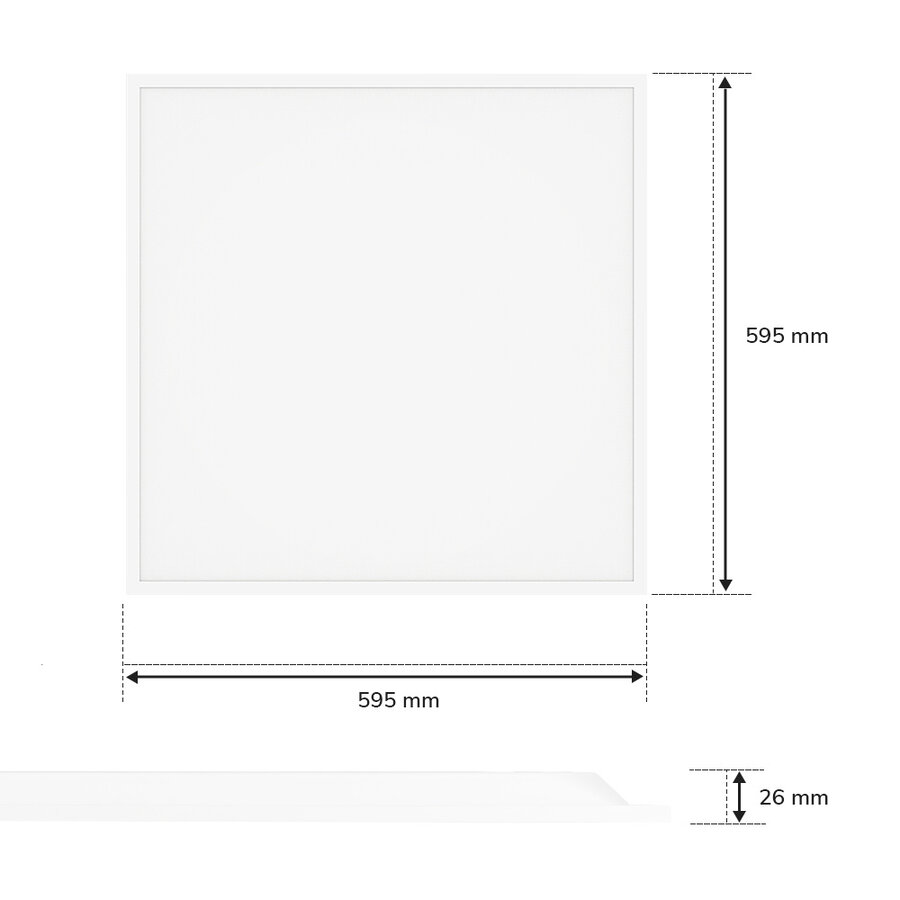 Dimmable LED Panel 60x60 cm 36 Watt 4860lm 6500K 5 year warranty