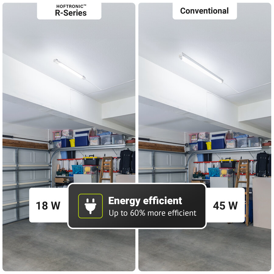 LED fluorescent light 60 cm - IP65 - 18W - 1800lm (100 lm/w) - 6500K