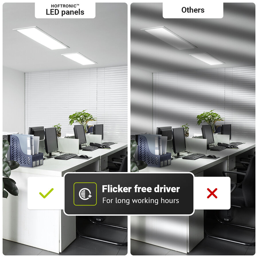 Dimmable LED Panel 30x120 cm 36 Watt 4860lm 3000K 5 year warranty