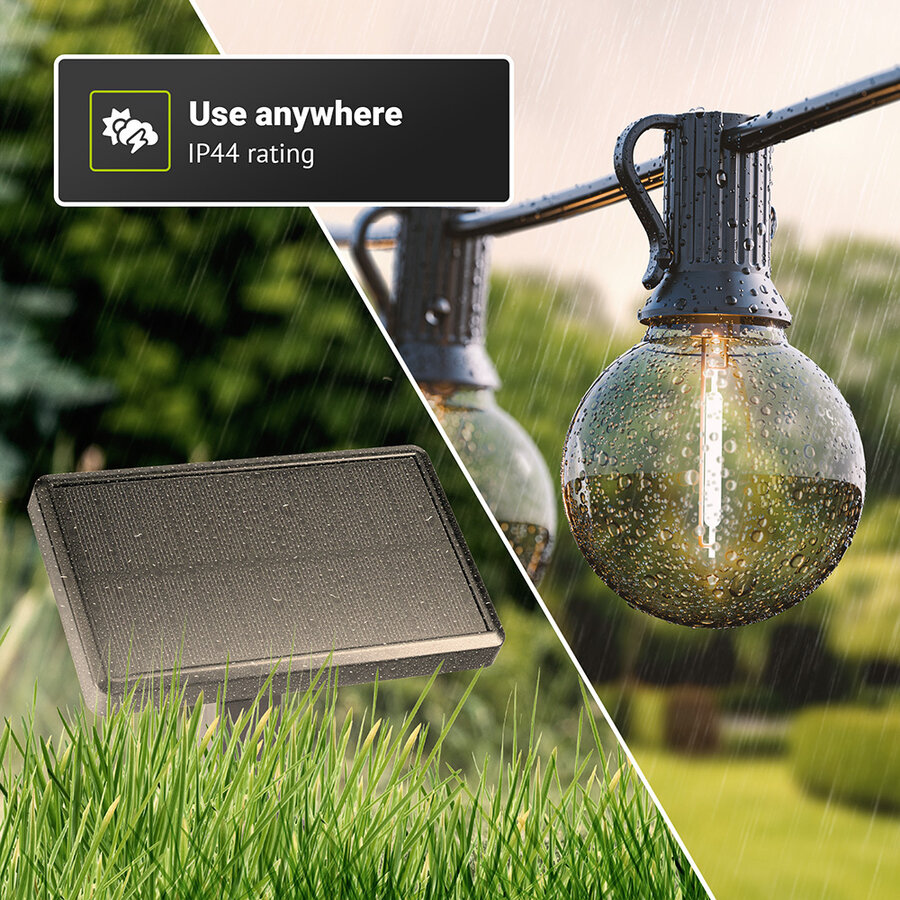 LED Solar String Lights 7 meter with 25 warm white LEDs 25W 750lm