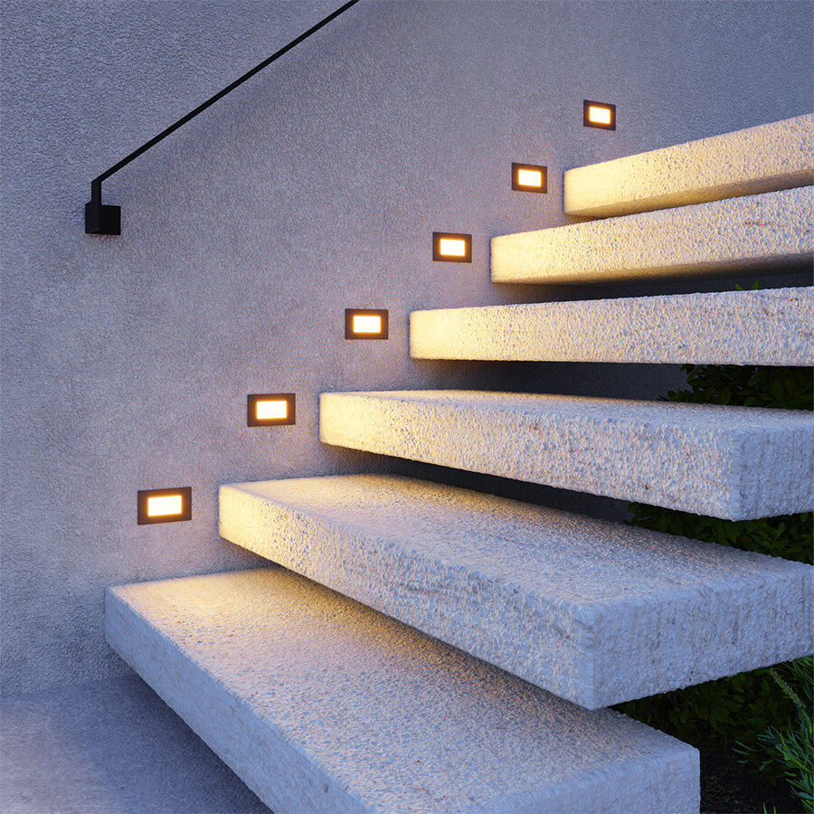 Rectangular Recessed Wall Light