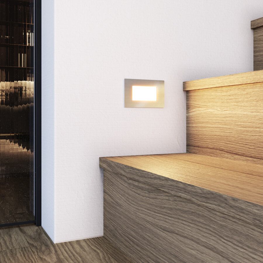Dillon Recessed Wall Light Stainless steel - 3W 340lm - 3000K – IP54