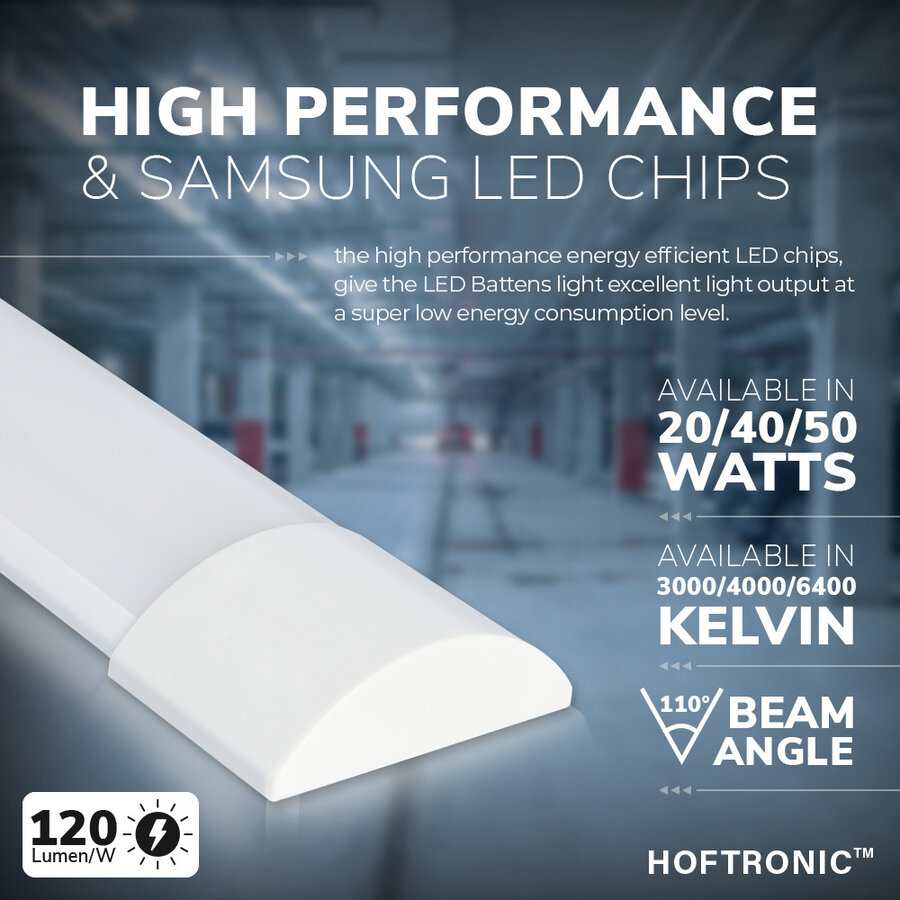 LED Batten 150 cm - 50W 6000lm (120lm/W) - 6500 daylight white light
