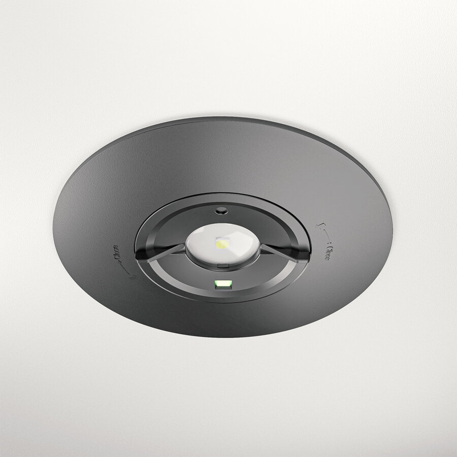 Parvos LED Emergency Downlight Black with handy Autotest-function