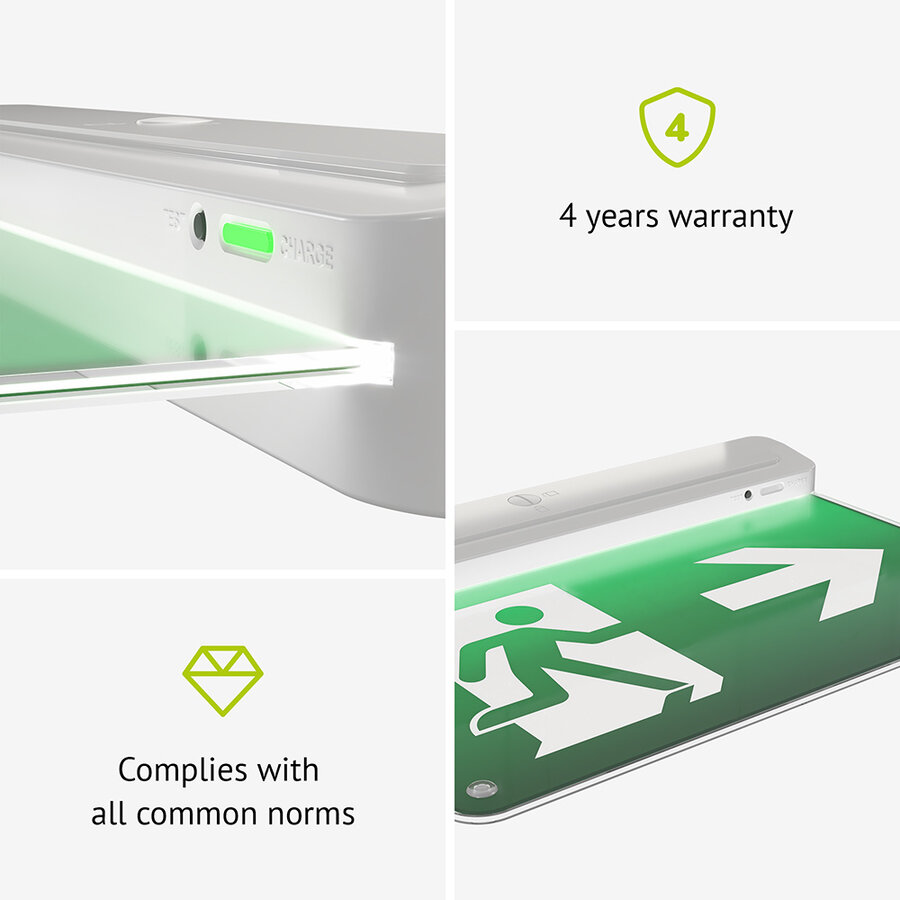 Tumu LED Emergency Lighting with Autotest & Recessed Mounting Kit