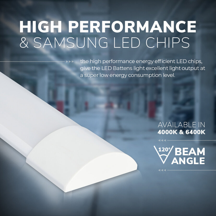 LED Batten 30 cm 10W 6400K 1200lm Samsung 5 jaar garantie