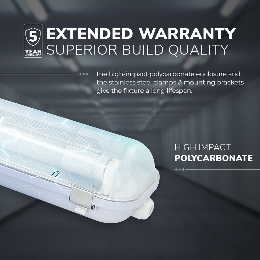 LED fixture IP65 6000K 120 cm incl. 2x18 Watt LED tubes