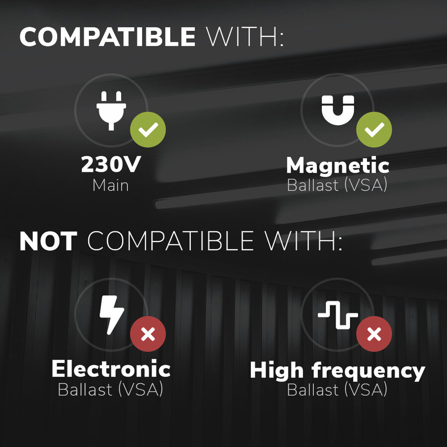 LED fixture IP65 6000K 120 cm incl. 2x18 Watt LED tubes