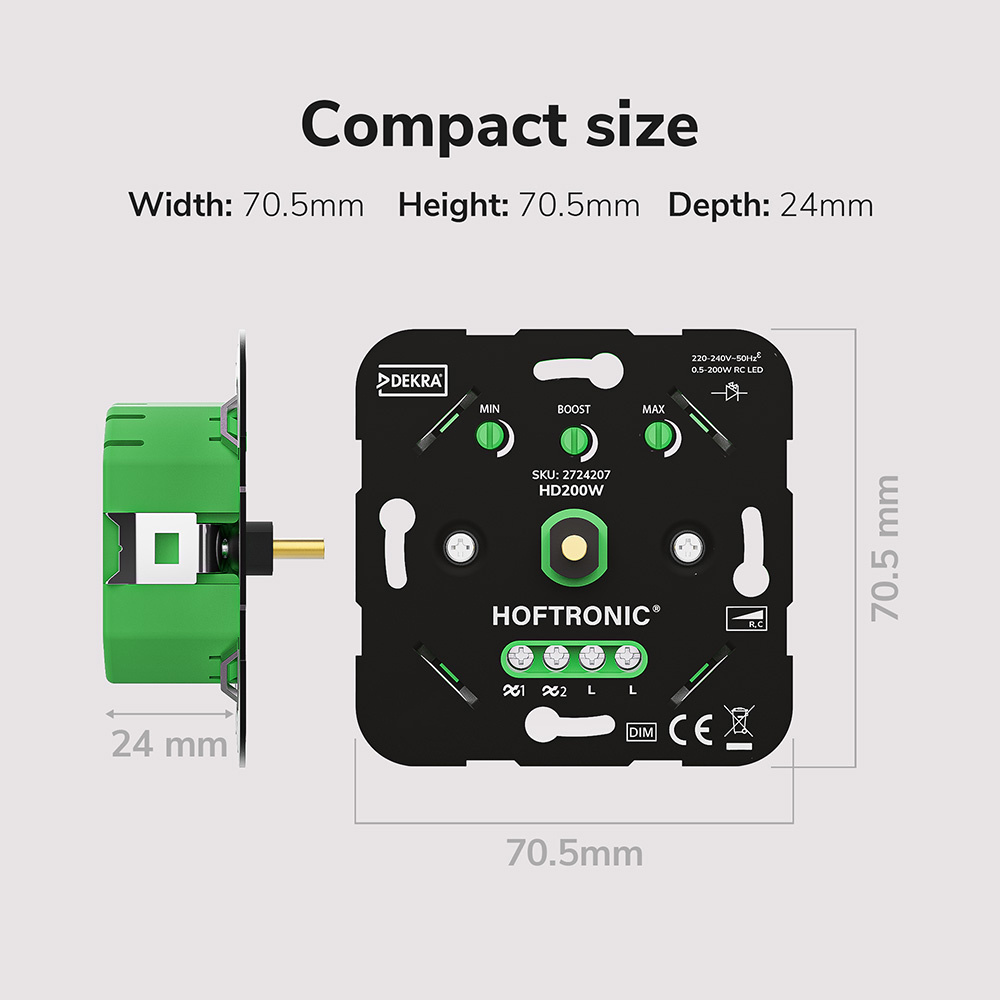 LED dimmer HD200W - 0.5-200 watts - Suitable for trailing edge