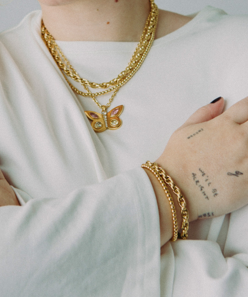 Jill Chain Bracelet Gold - Lewis & Melly