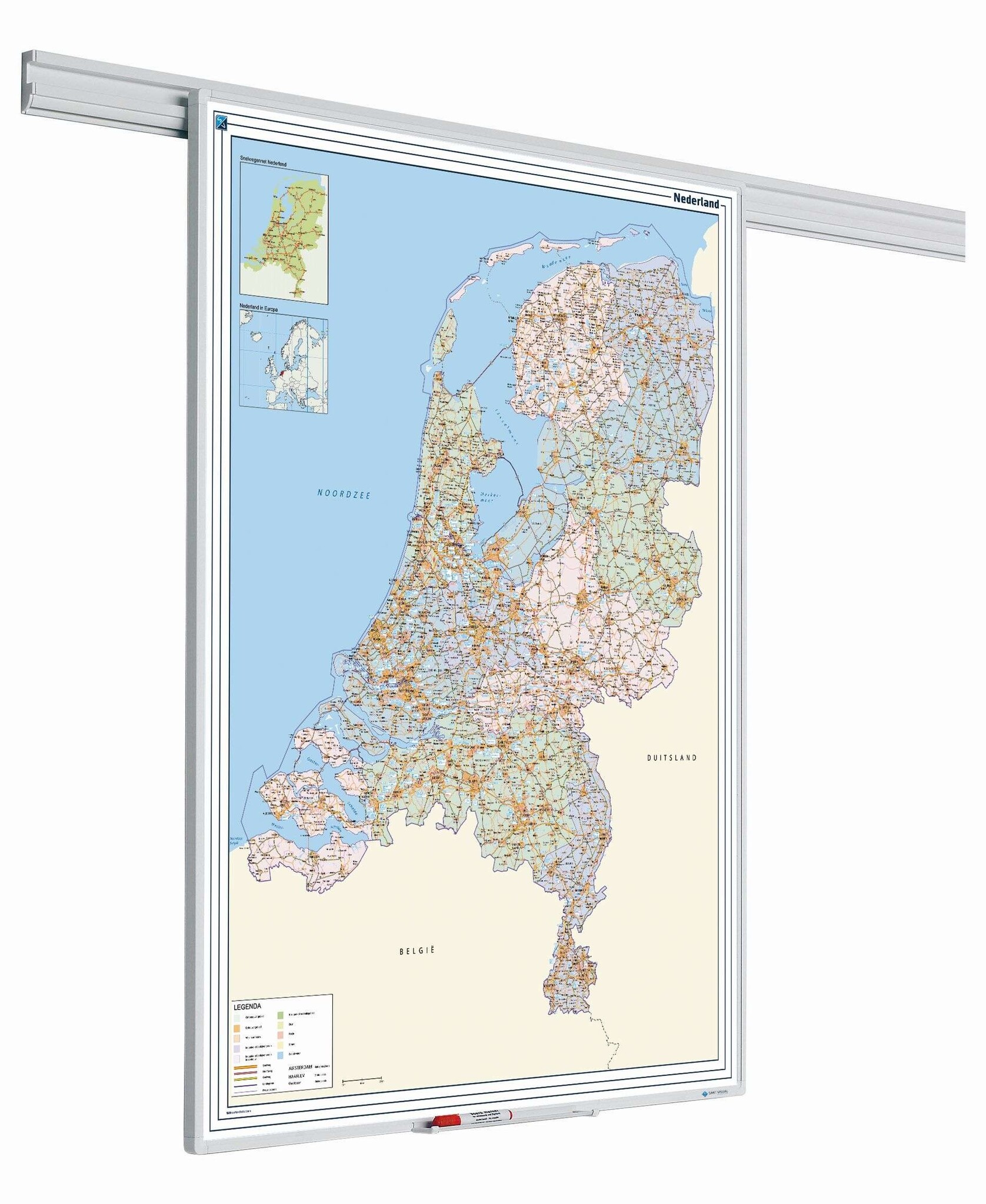 Landkaart Nederland voor Partnerline rail - KV Wandinrichting