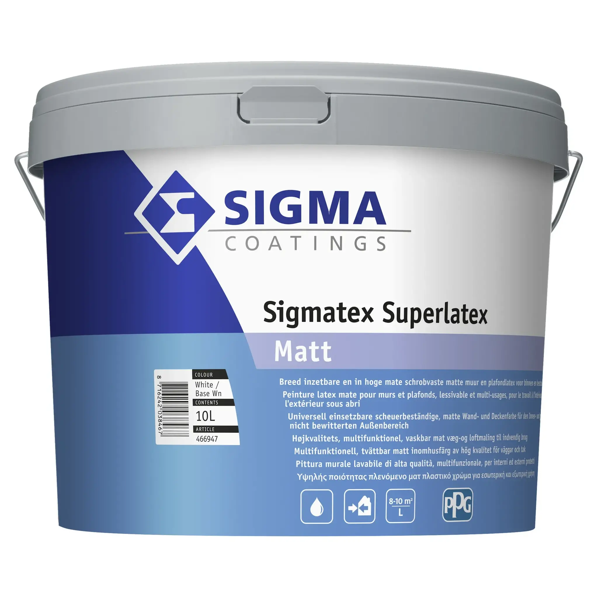 Sigmatex Superlatex Matt 10L - RAL 9010 Beste Prijs Kopen