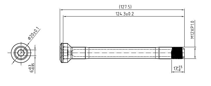 Specialized AXL FRONT THRU AXLE, 100MM SPACING, 127.5MM LENGTH, 12MM ...