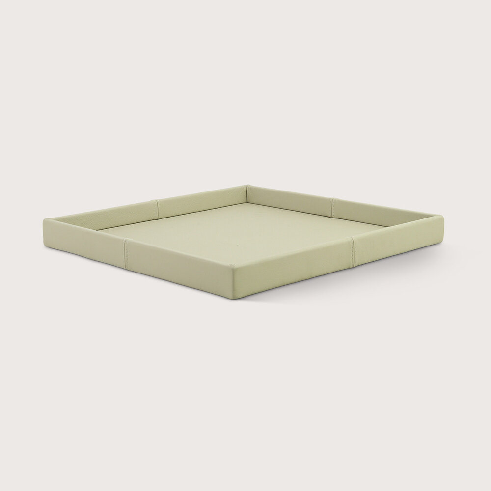 Exclusieve leren dienblad glad Zand L60 B60 H6 - Pot & Vaas Sfeermakers