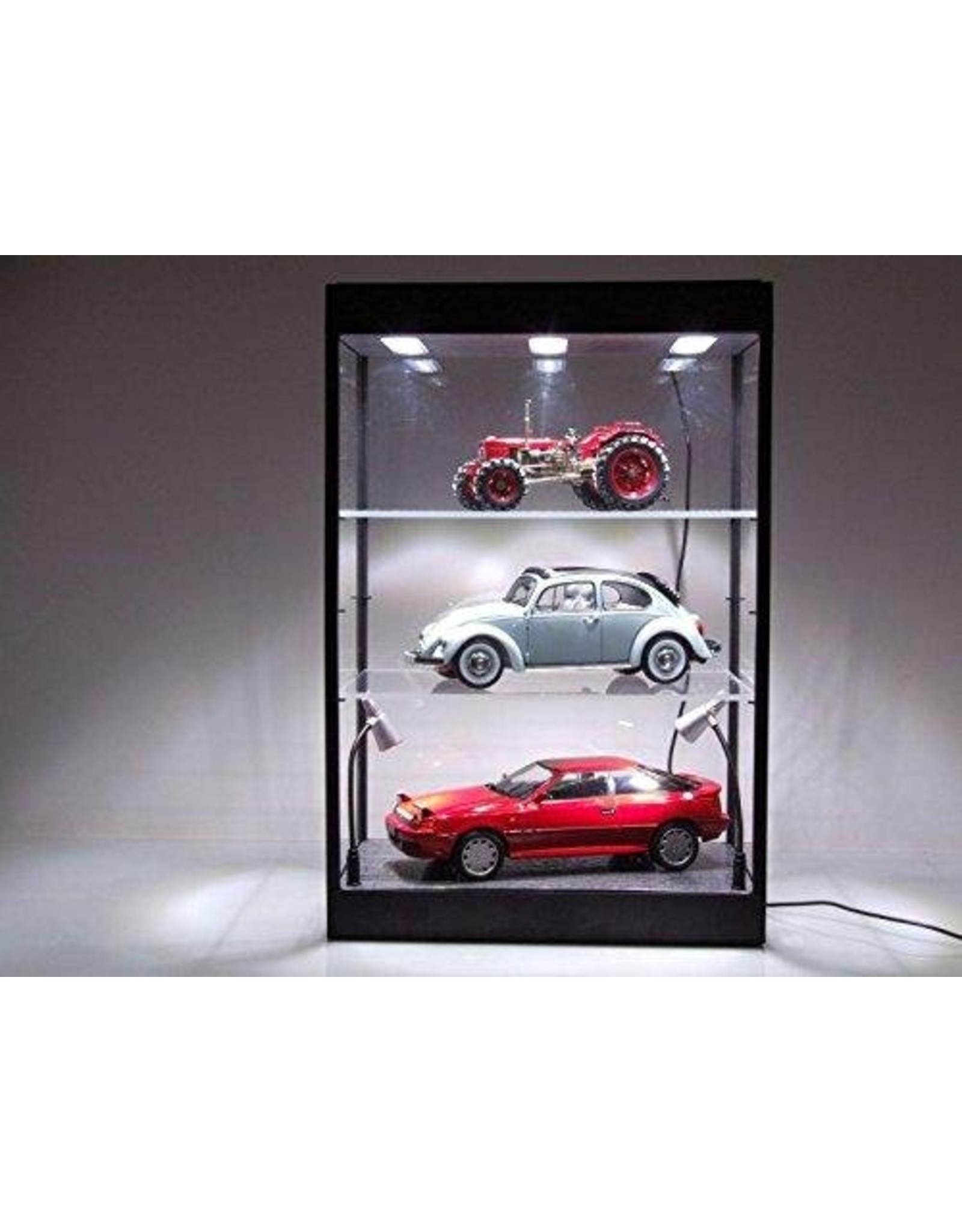 LED Lighted Display Case - 2 Adjustable Shelves - Linkwow - HMKT