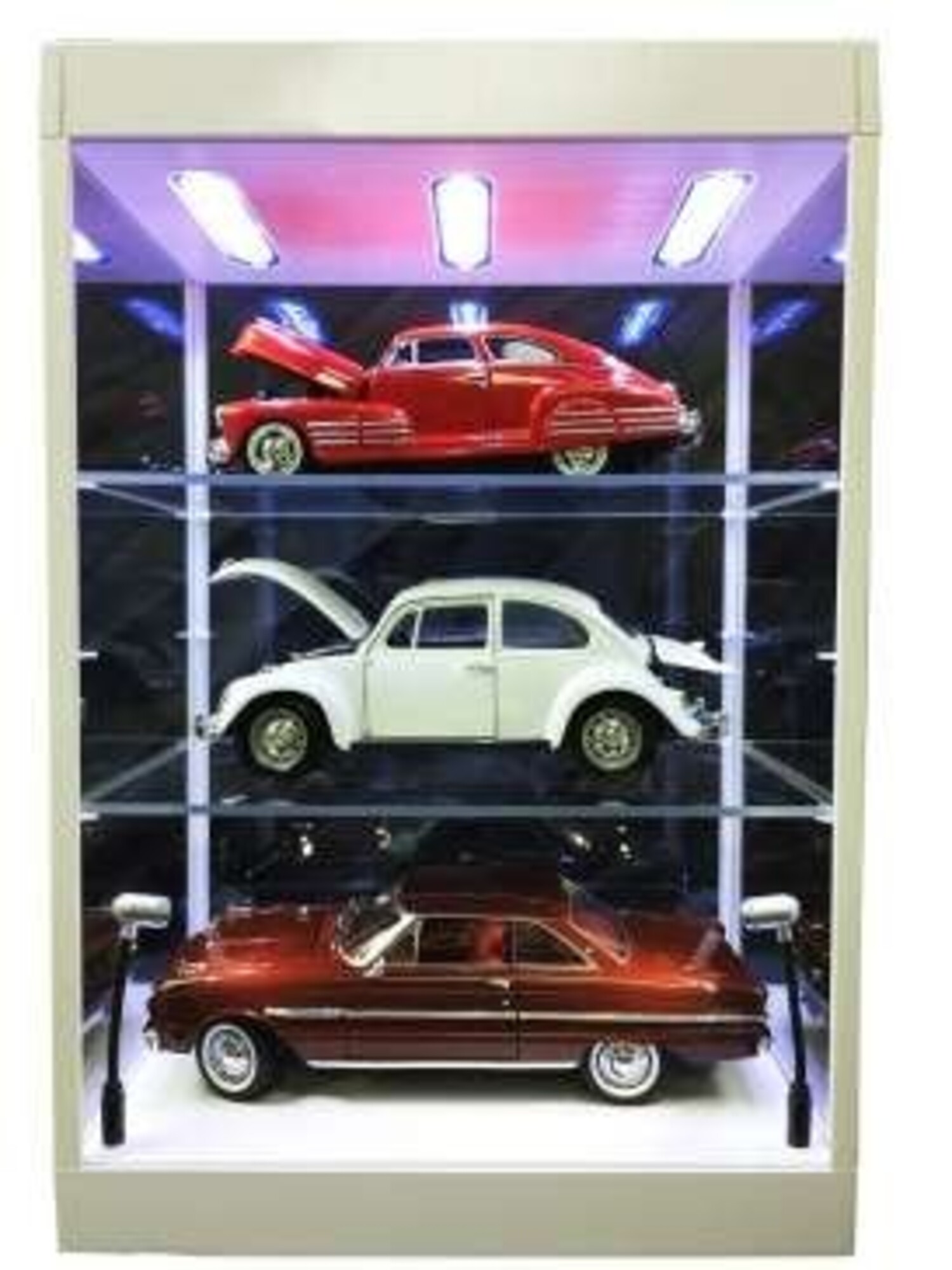 LED Lighted Display Case - 2 Adjustable Shelves - Linkwow - HMKT