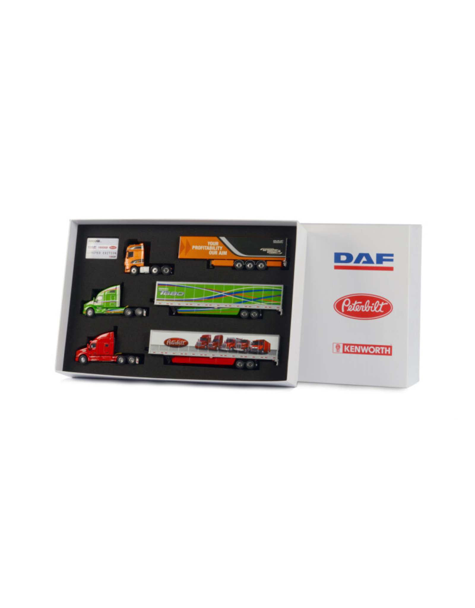 DAF Brand Box (Set): DAF XFKenworthPeterbilt 1:50 - HMKT