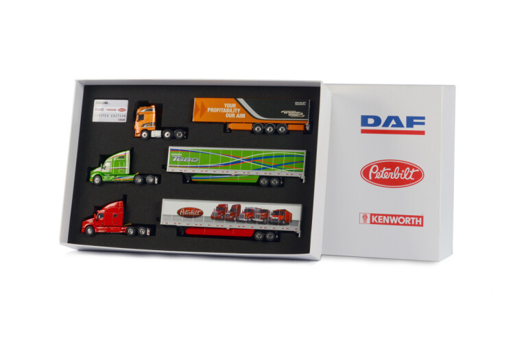 DAF Brand Box (Set): DAF XFKenworthPeterbilt 1:50 - HMKT