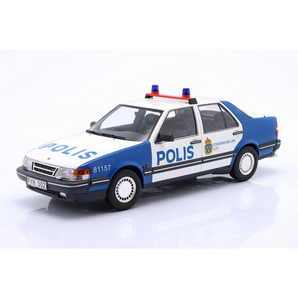 Saab 9000 CD Police Sweden 1990 - 1:18 - Triple 9 Collection - HMKT