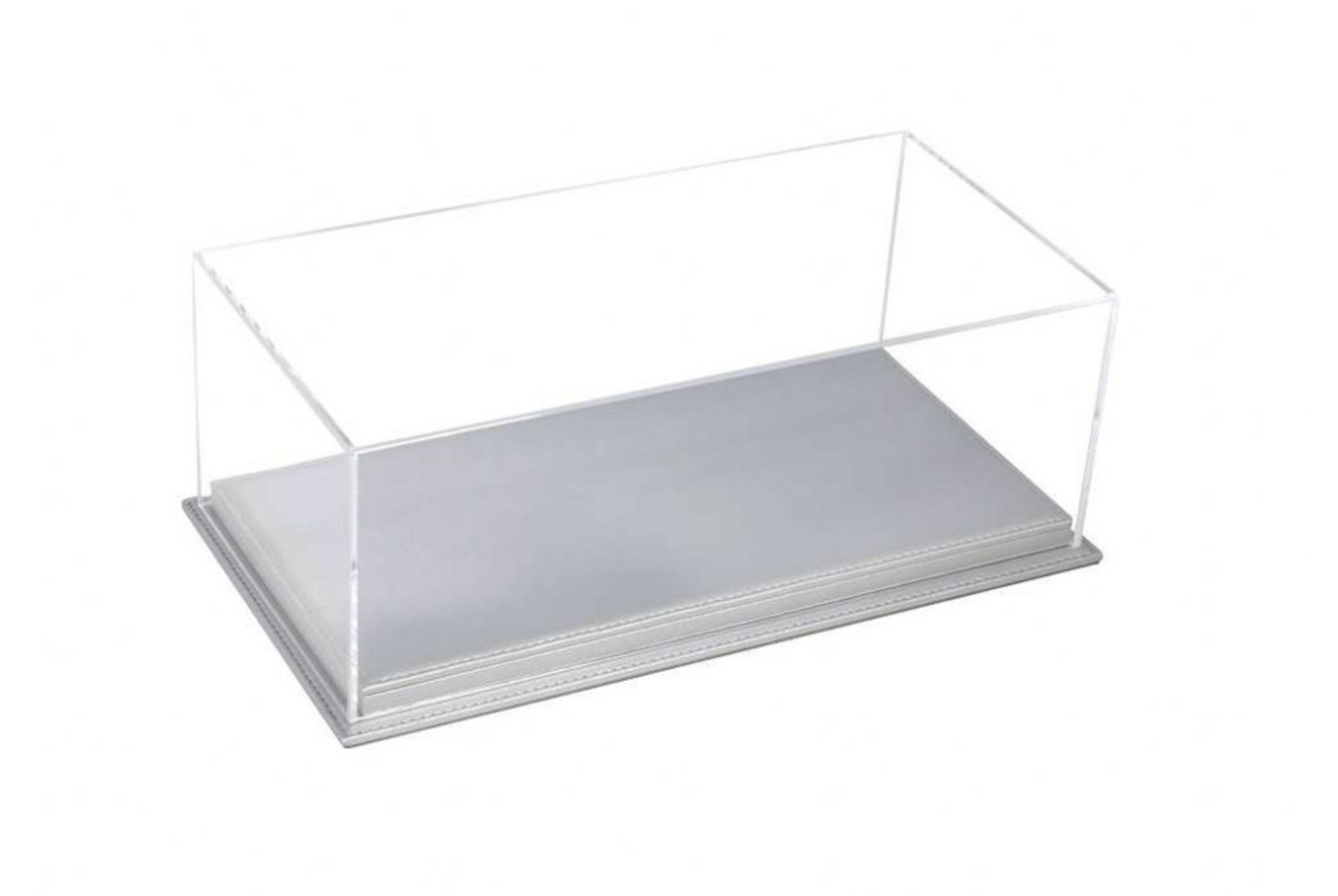 Acrylic Display Case Mulhouse Silver Leather Base - 1:43 - Atlantic - HMKT