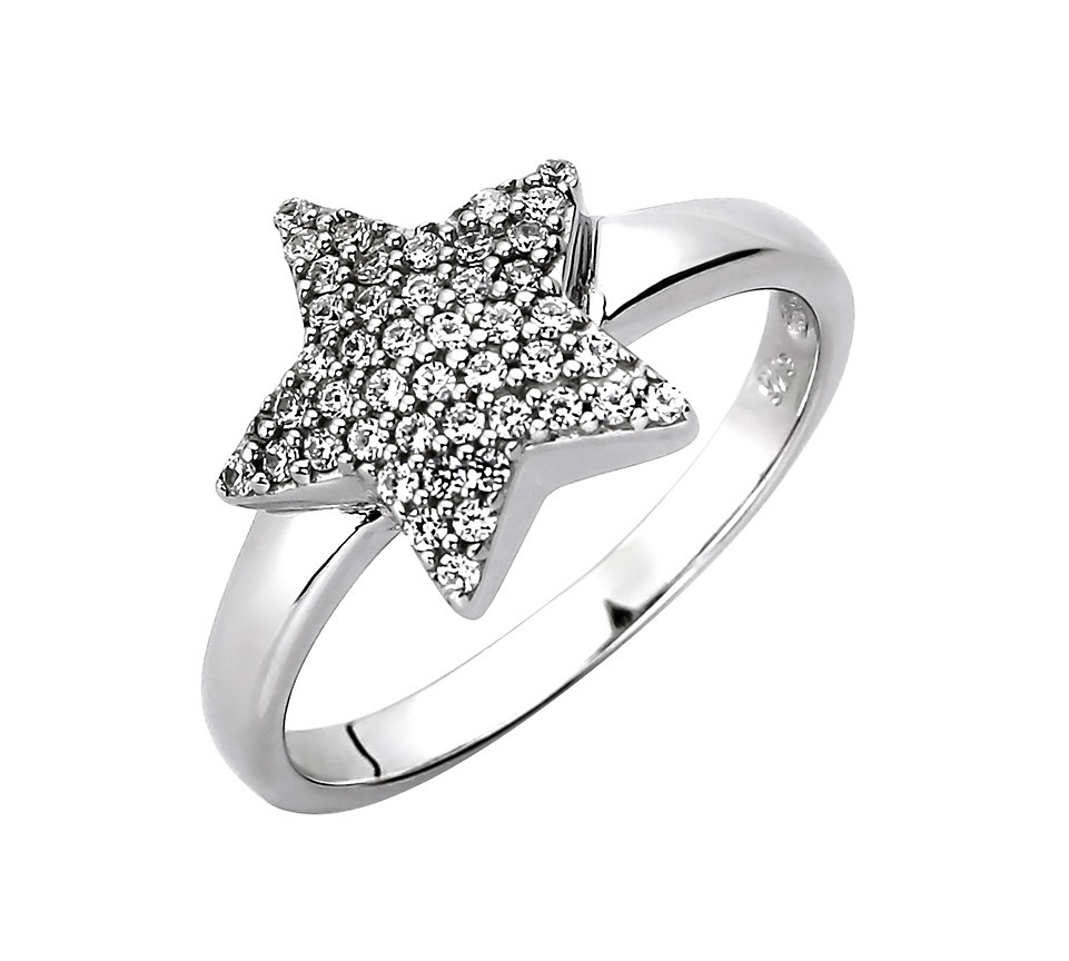 Stern Ring mit Zirkonia Sterling Silber 925 | DiamondOro.de