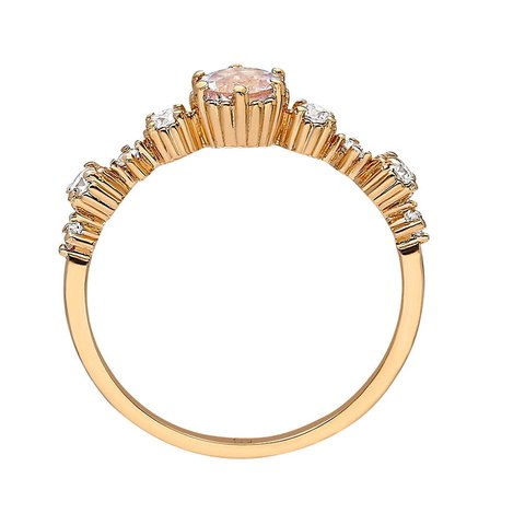 Morganit Ring mit Diamanten Rotgold 585 (14 Karat) | DiamondOro.de