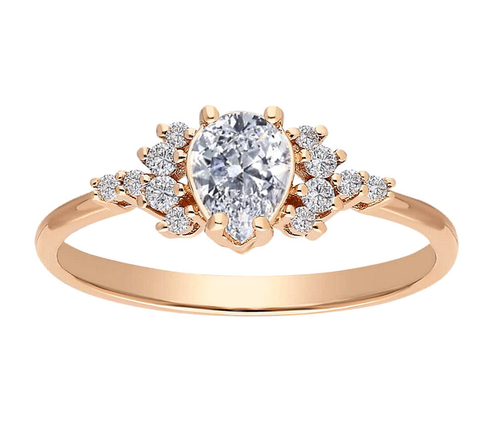 Weißer Saphir Ring mit Diamanten Rotgold/Roségold | DiamondOro.de