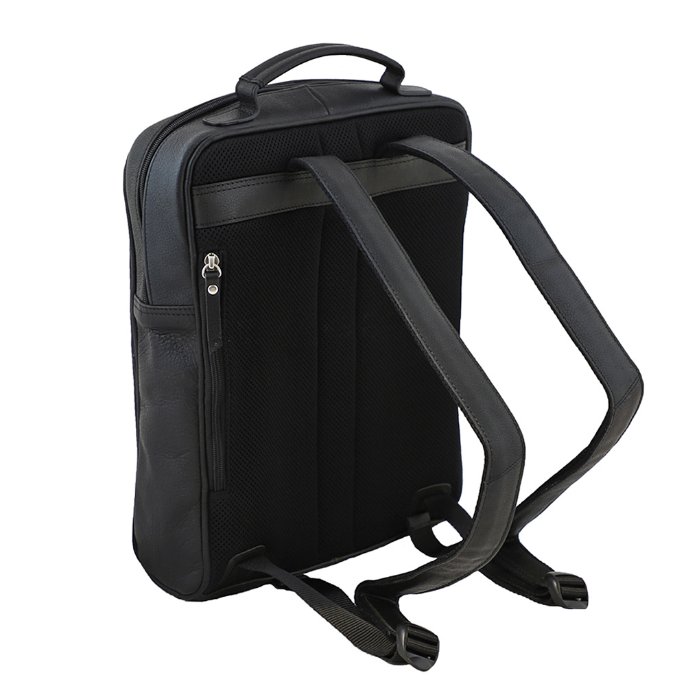 Landley 13 inch Laptop Rugtas Rugzak - Dames en Heren - Leer - Zwart ...