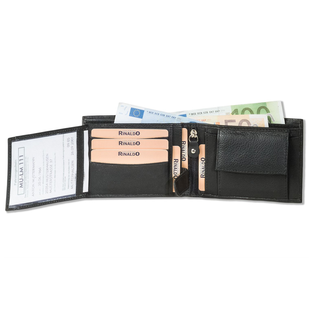 Rimbaldi Leren Mannen Portemonnee Billfold RFID | Nappa leer | Zwart ...
