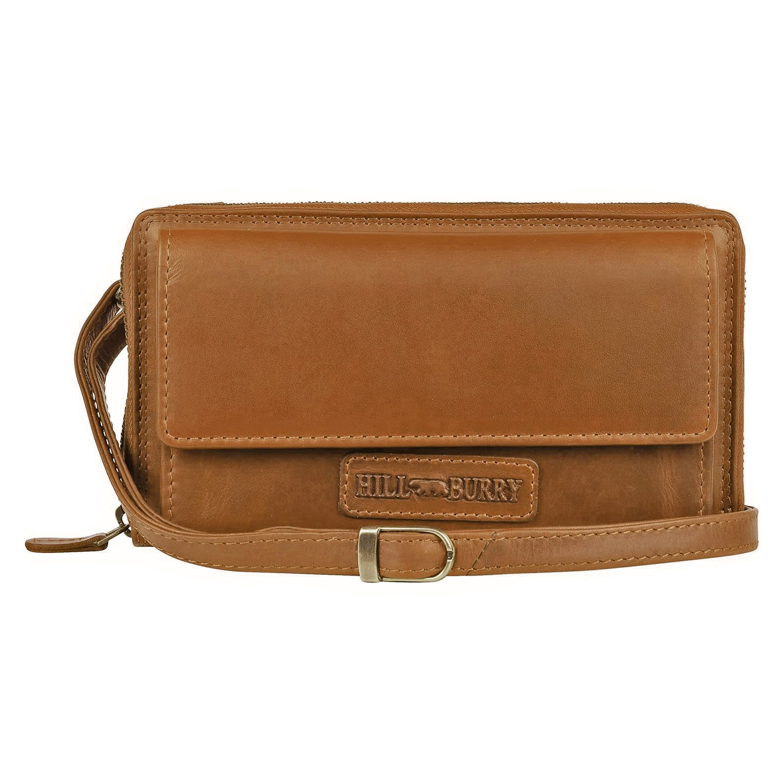 Hillburry Dames Portemonnee Telefoontasje Leer RFID – Bruin - Houtkamp ...