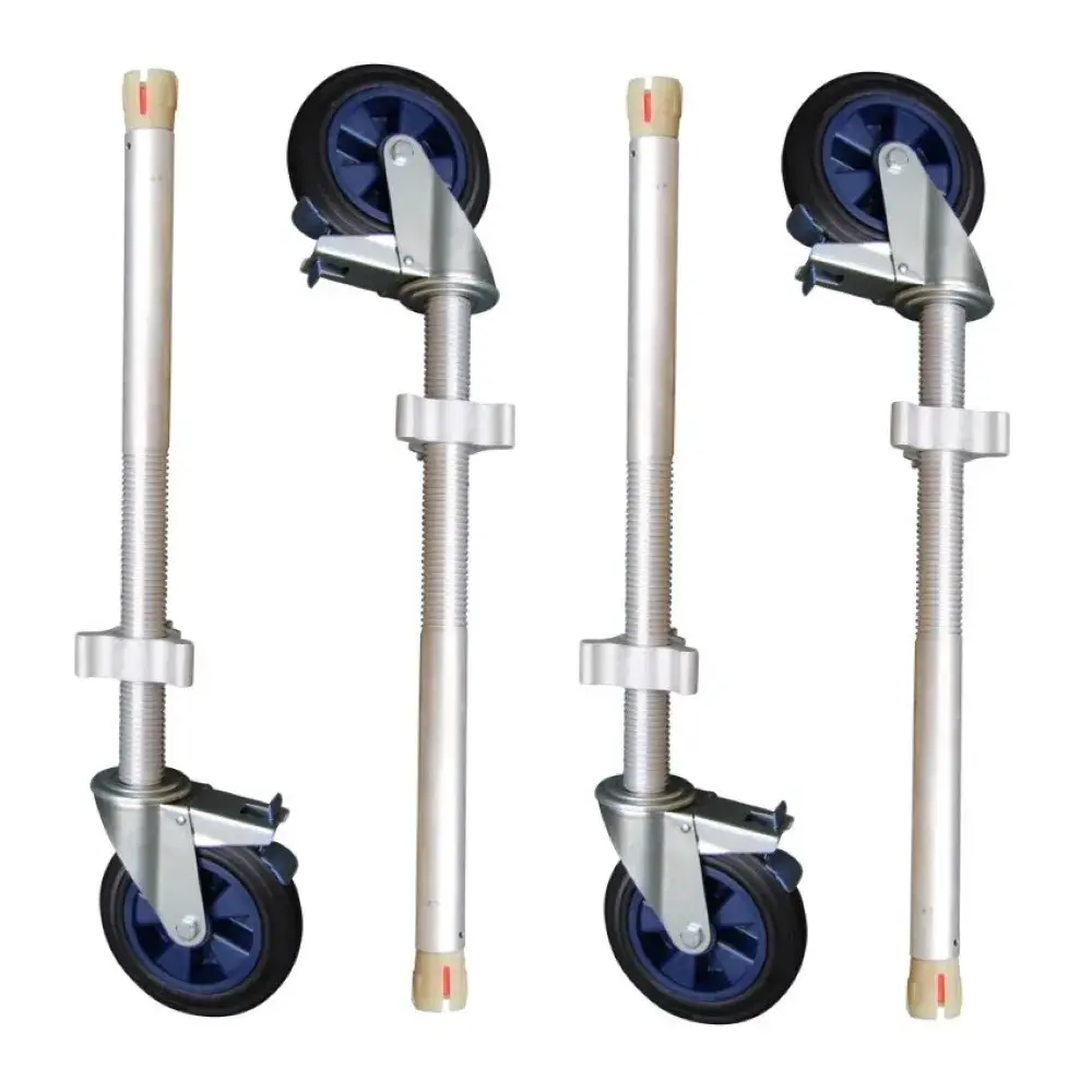 Gerüstrollen 200 mm mit Alu-Spindel gummi (4 Stück) - Ladder-Steiger