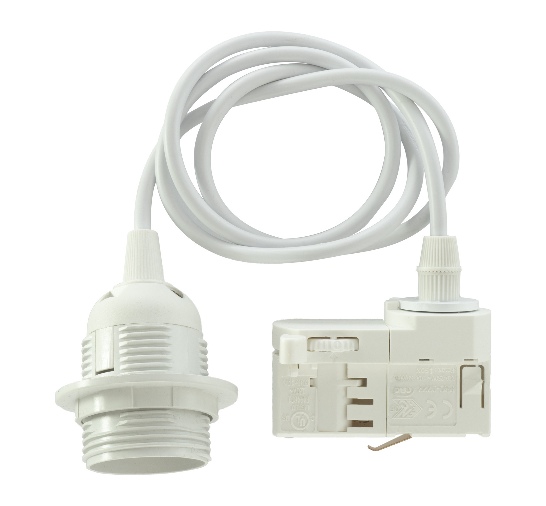 Powergear LED Track belysning E27 Fitting med ledning Hvid - LED24.dk