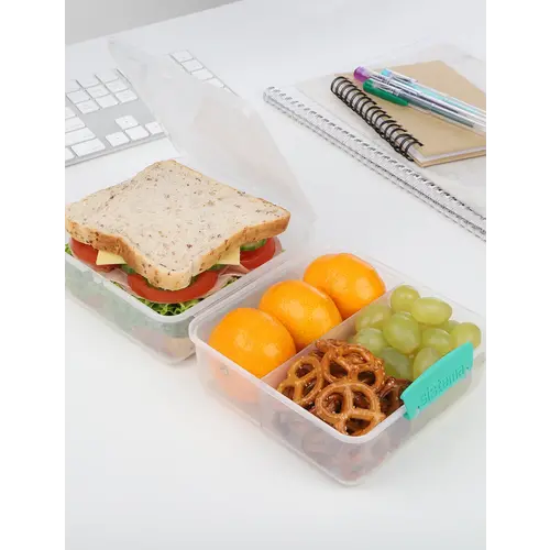 Sistema Lunchbox 'Cube' (1,4l) - Transparant Teal - Bewust Puur