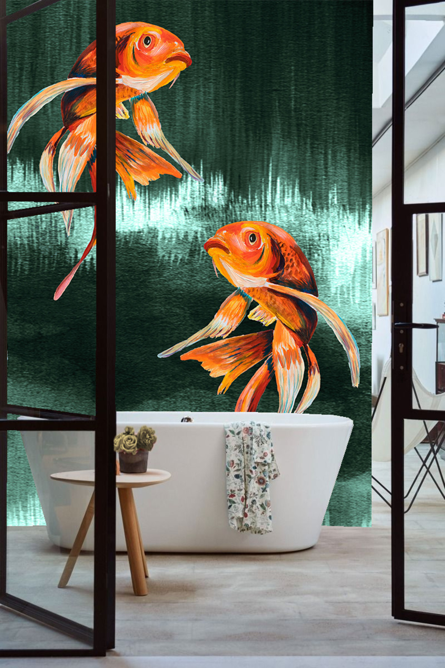 Catchii Koi Fish Art Emerald