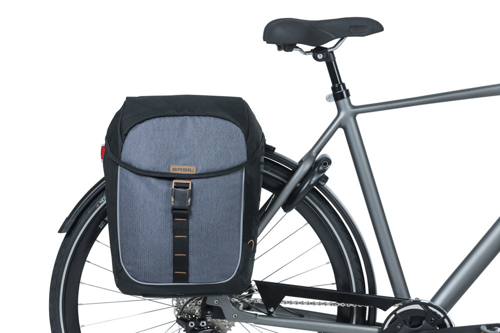 Basil Miles Double Bag - double cycle bag - 34L - dark gray/anthracite ...