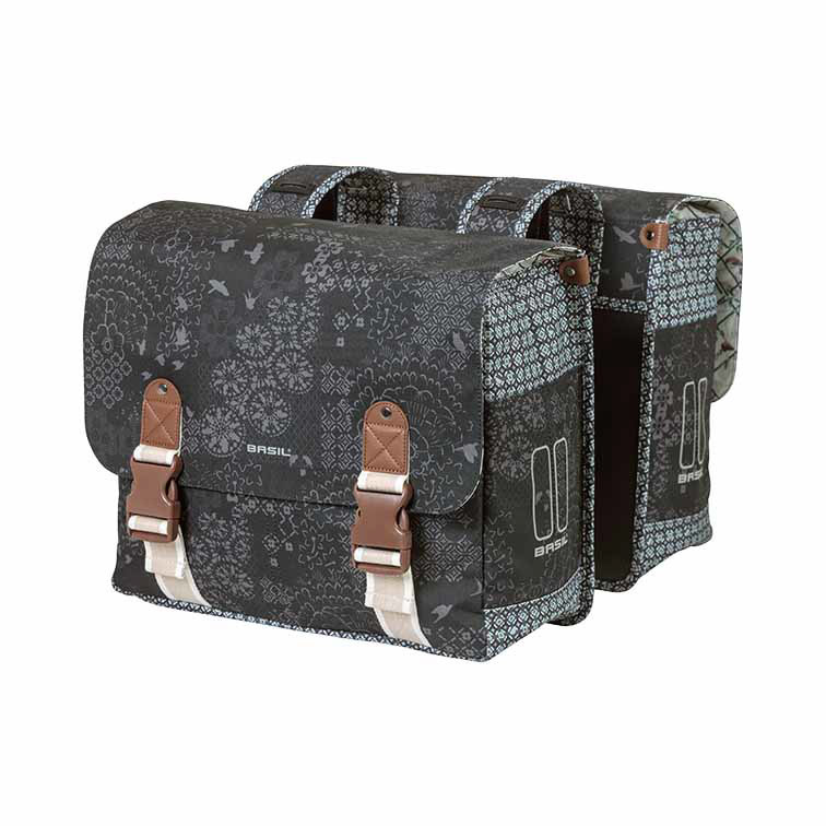 Basil Bohème - double bicycle bag - 35 liter - charcoal - Basil