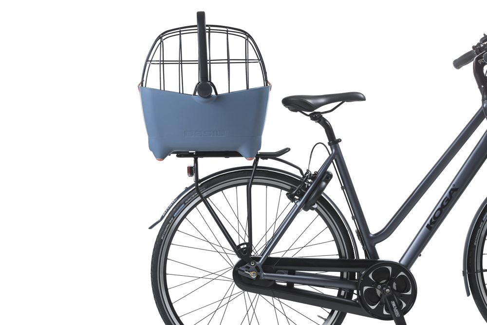 Basil Buddy - bicycle dog basket - faded denim - Basil