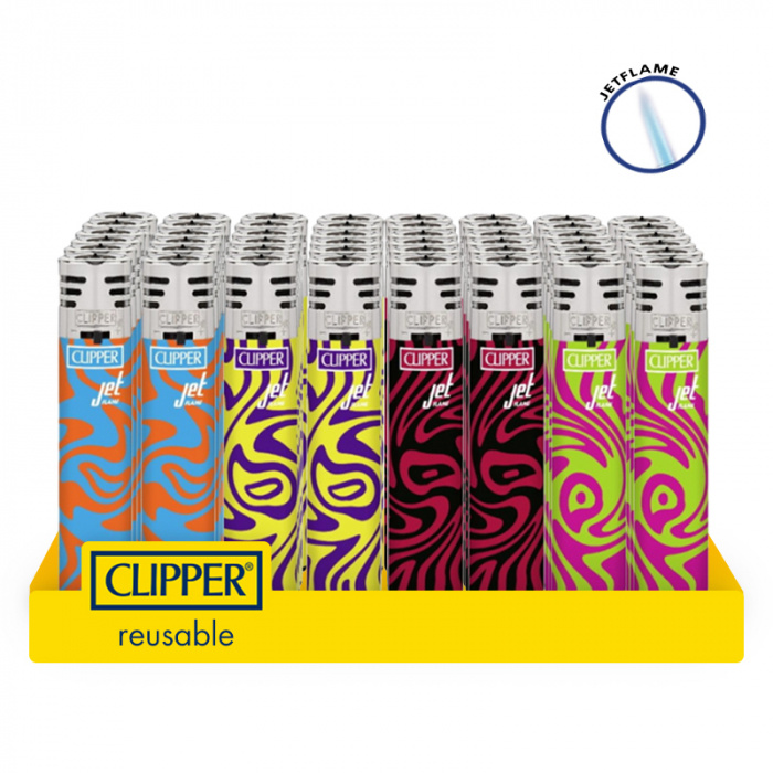 Clipper - JetFlame aansteker - Funky Pattern - Display (48-stuks)