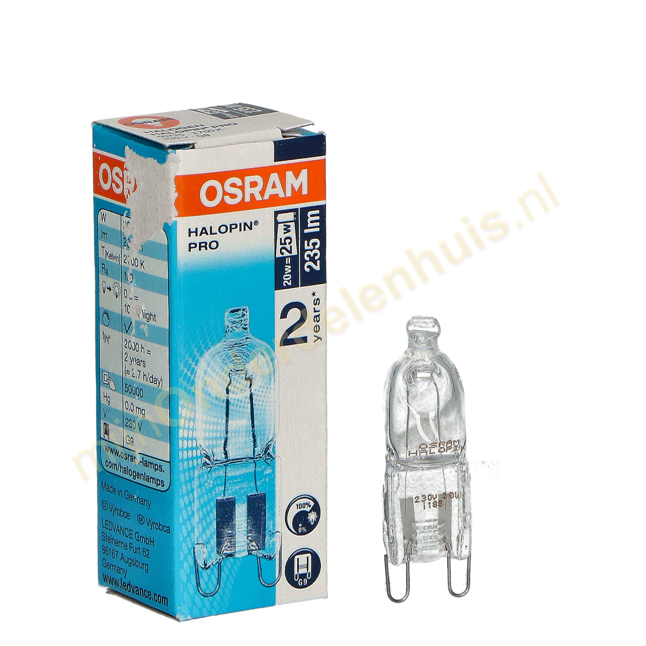 Osram halogeenlamp Halopin Pro 20/25W G9 - mijnOnderdelenhuis.nl