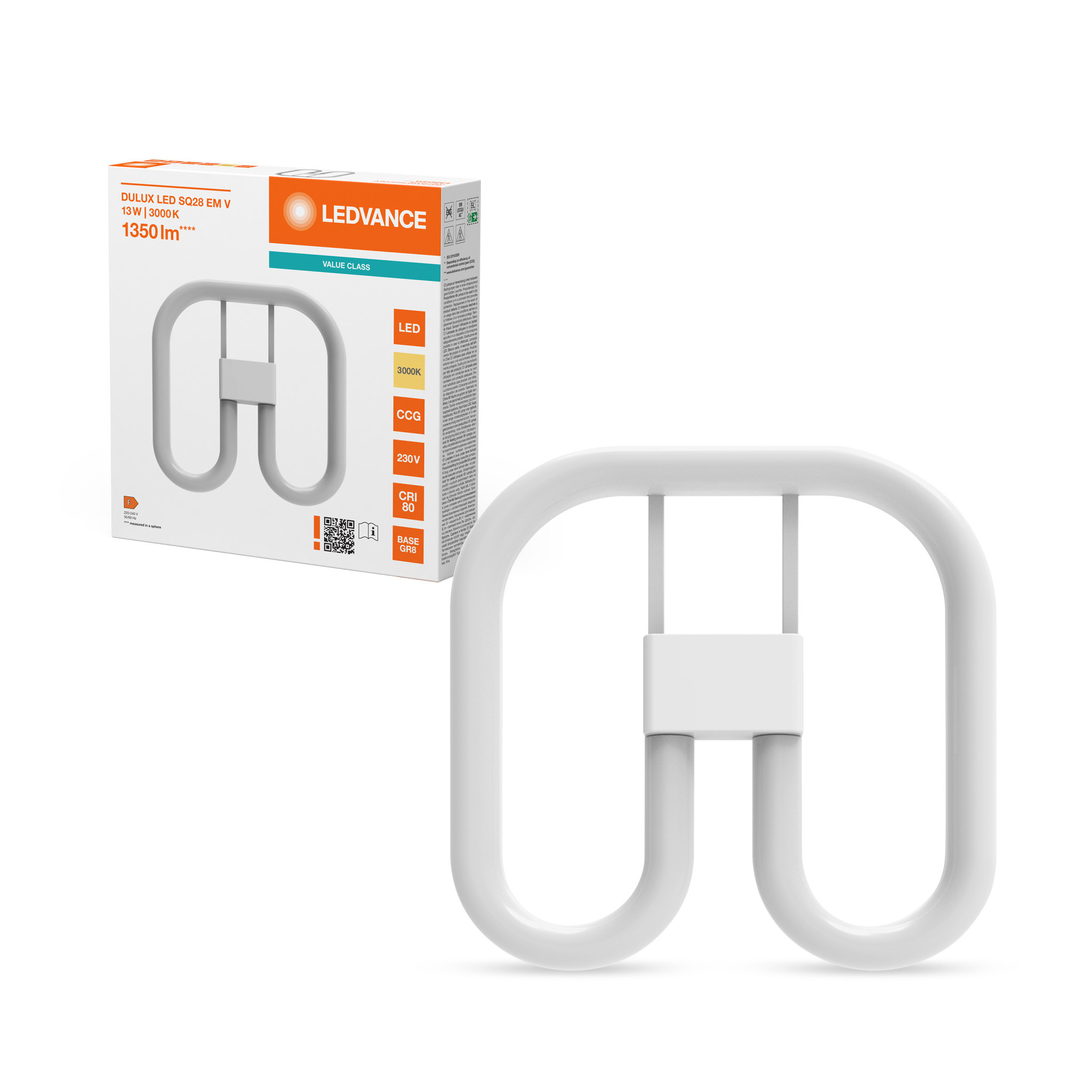 Ledvance LED lamp DULUX SQ28 13/28W/3000k GR8 - mijnOnderdelenhuis.nl