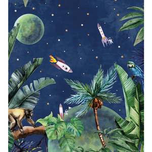 From jungle to space Behang Mural van Creative lab Amsterdam - Klein en ...