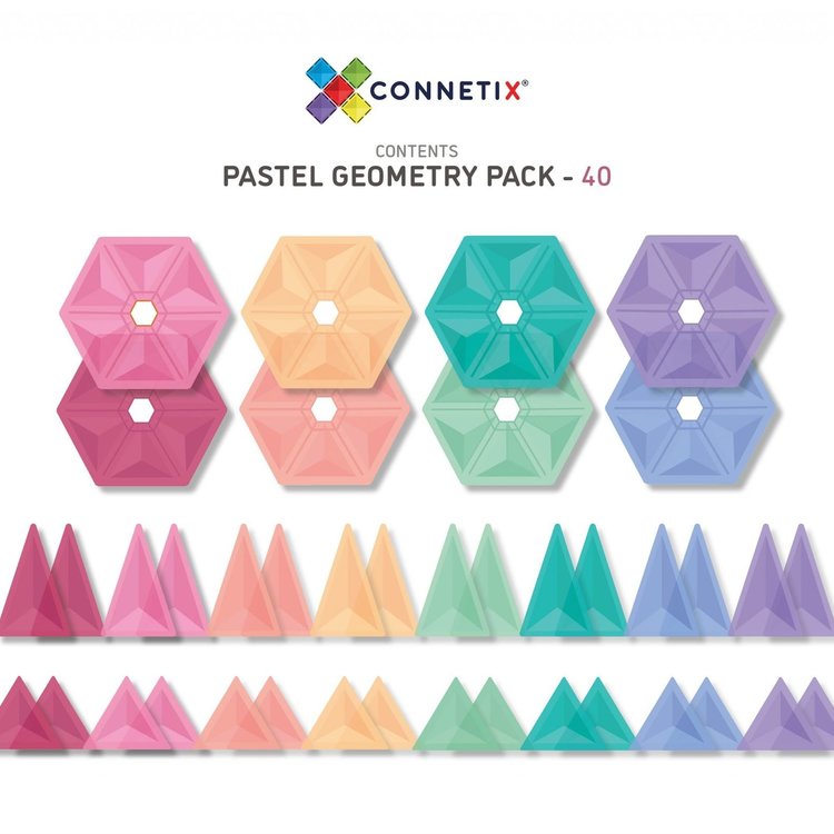Connetix Pastel Geometry Pack 40 stuks - Klein en Stoer