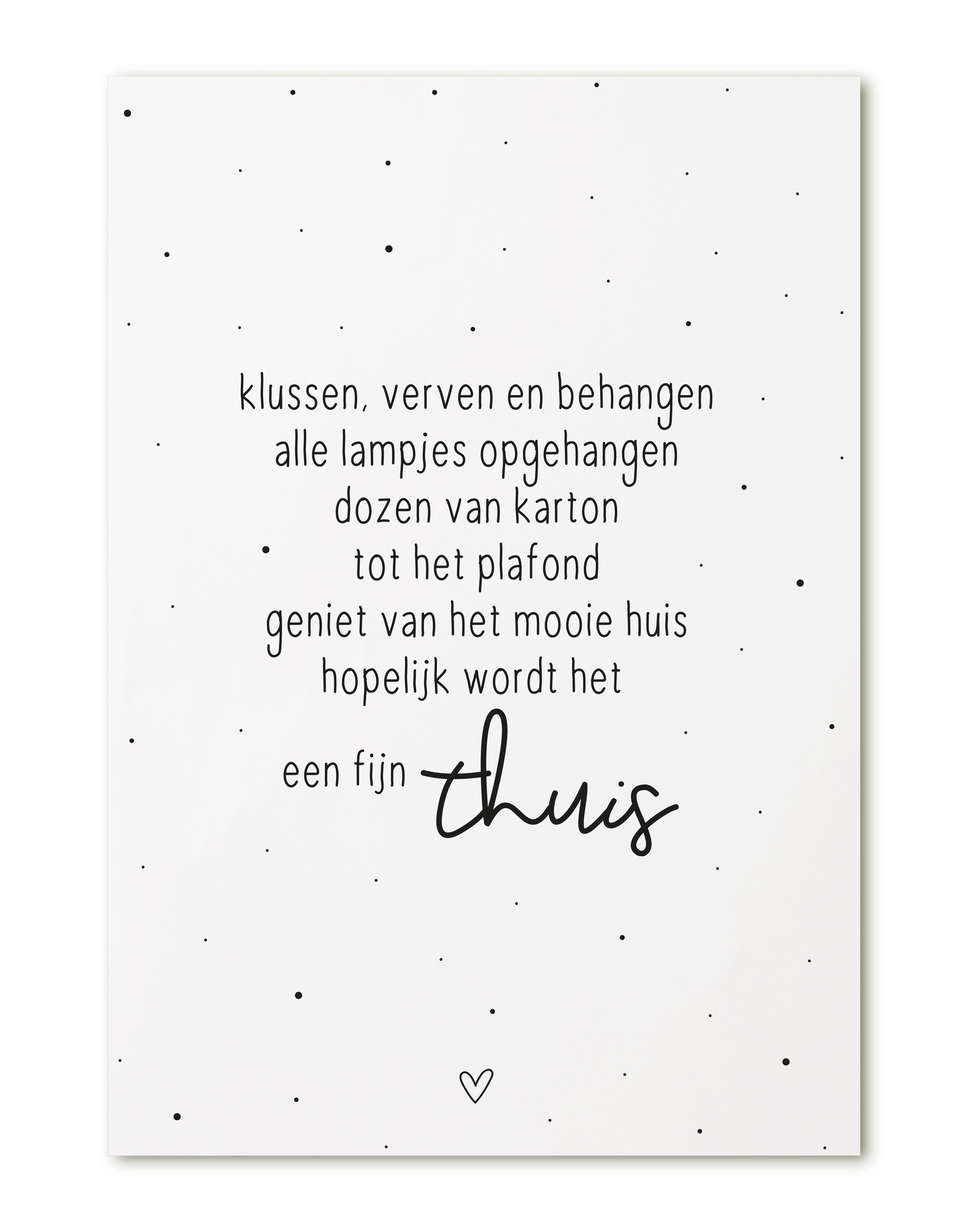 Kaart met gedichtje over verhuizen