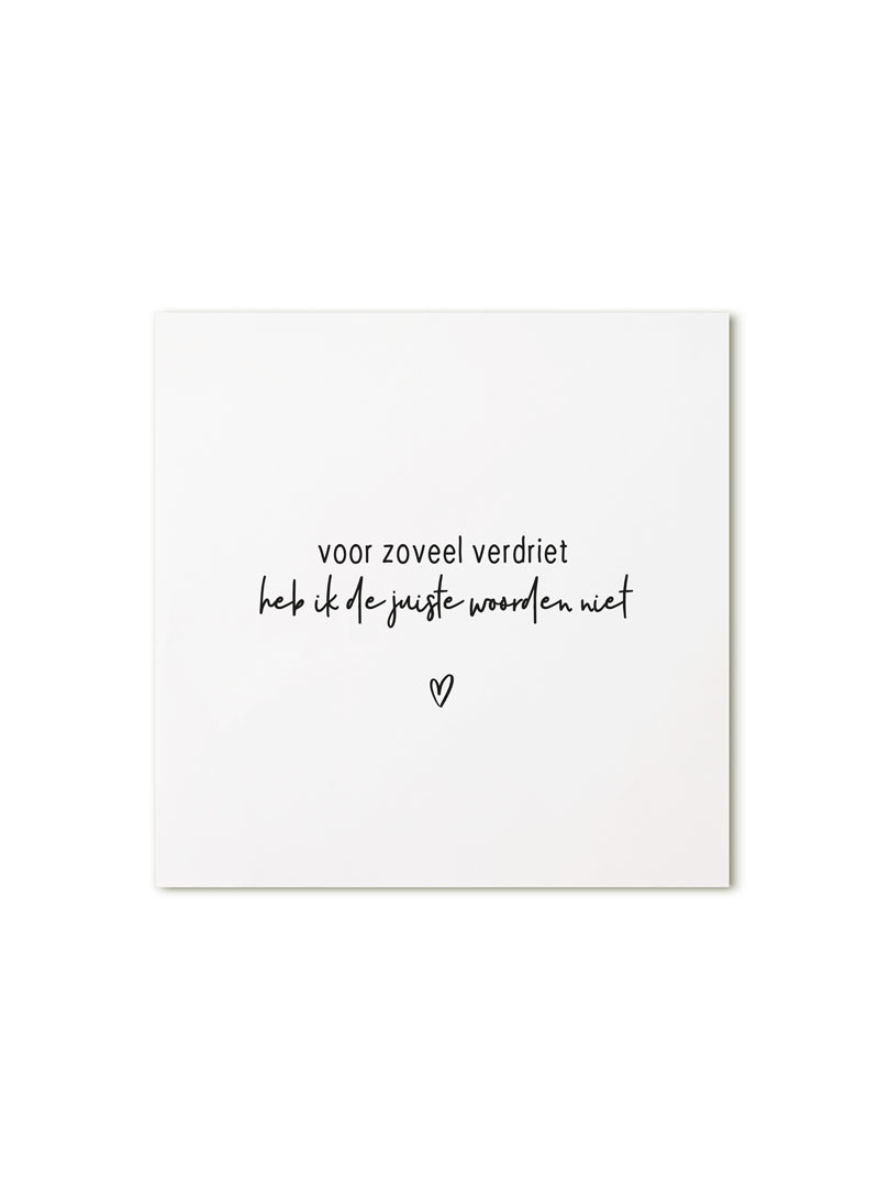 Cadeaukaartje met tekst - Voor zoveel verdriet...