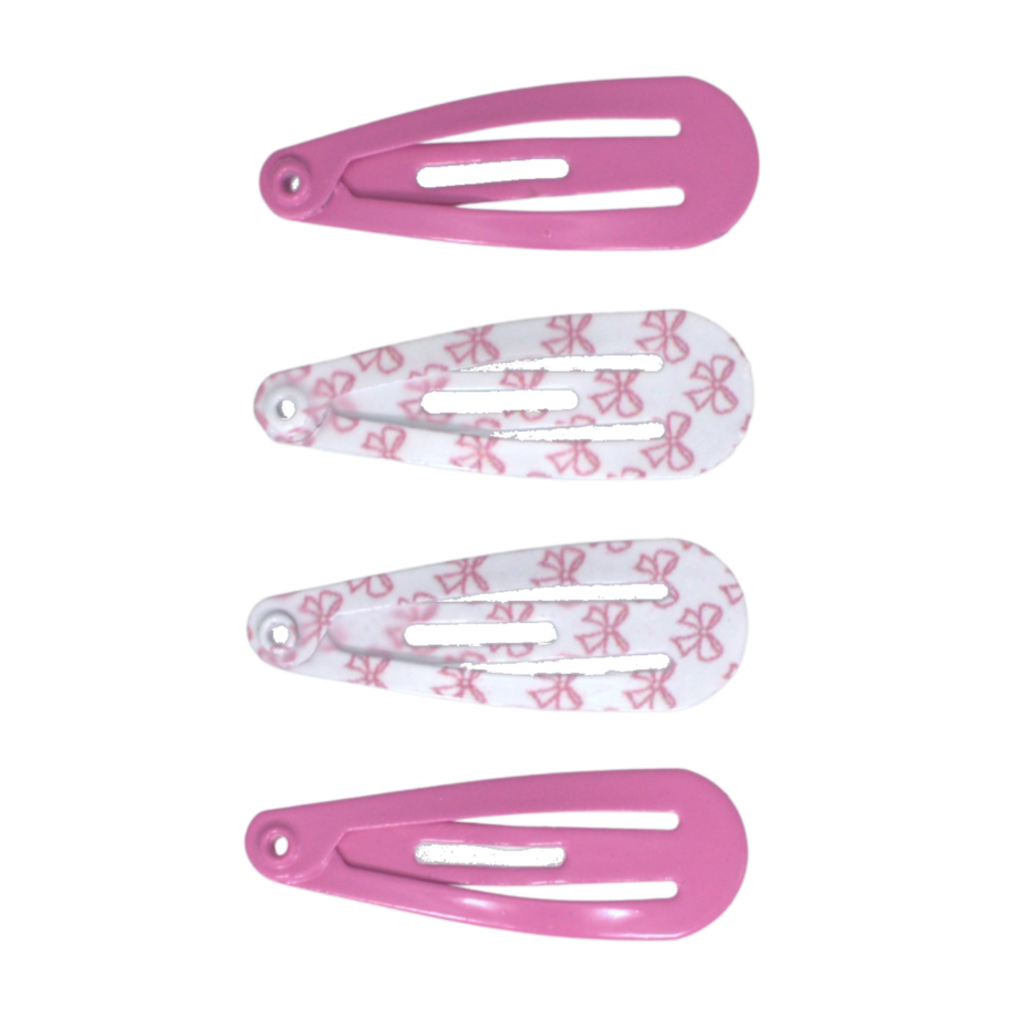 Basic baby hair clips Emma - Pink bows - Your Little Miss