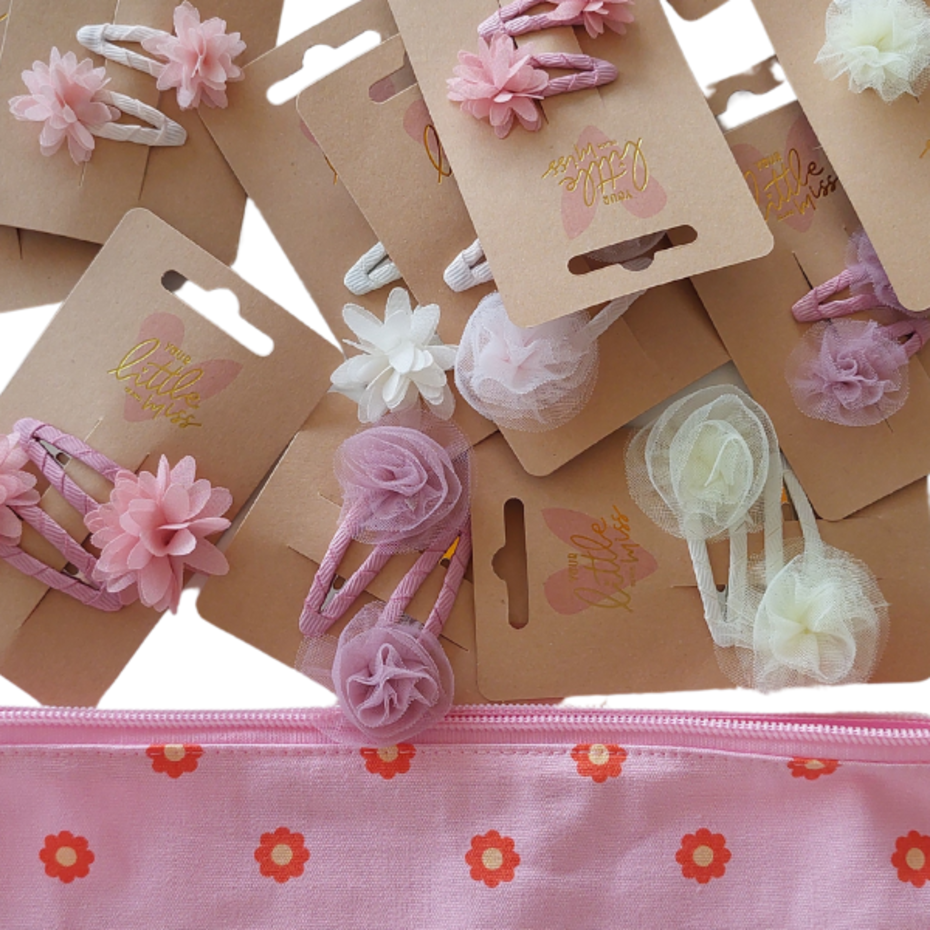 Hair clips Jade - Flower old pink - Your Little Miss