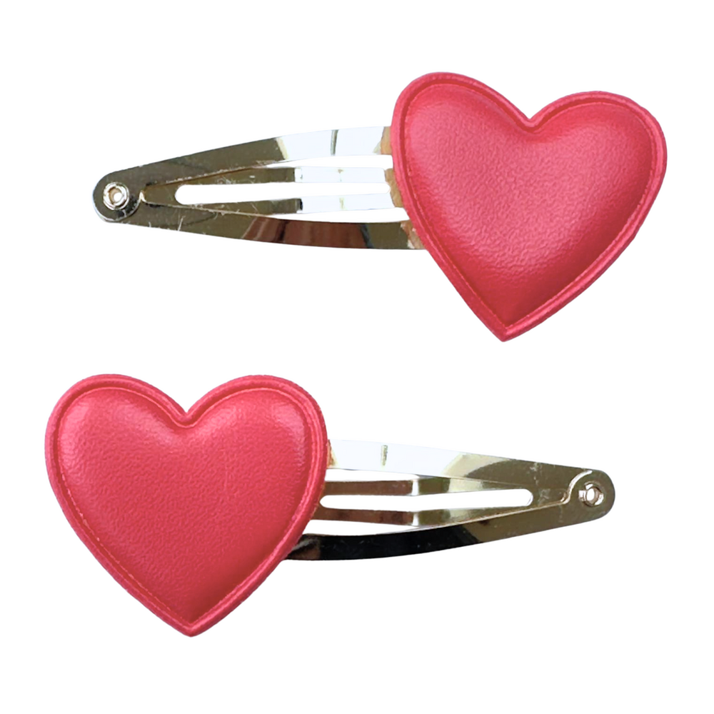 Hair clips Jade - Red hearts - Your Little Miss