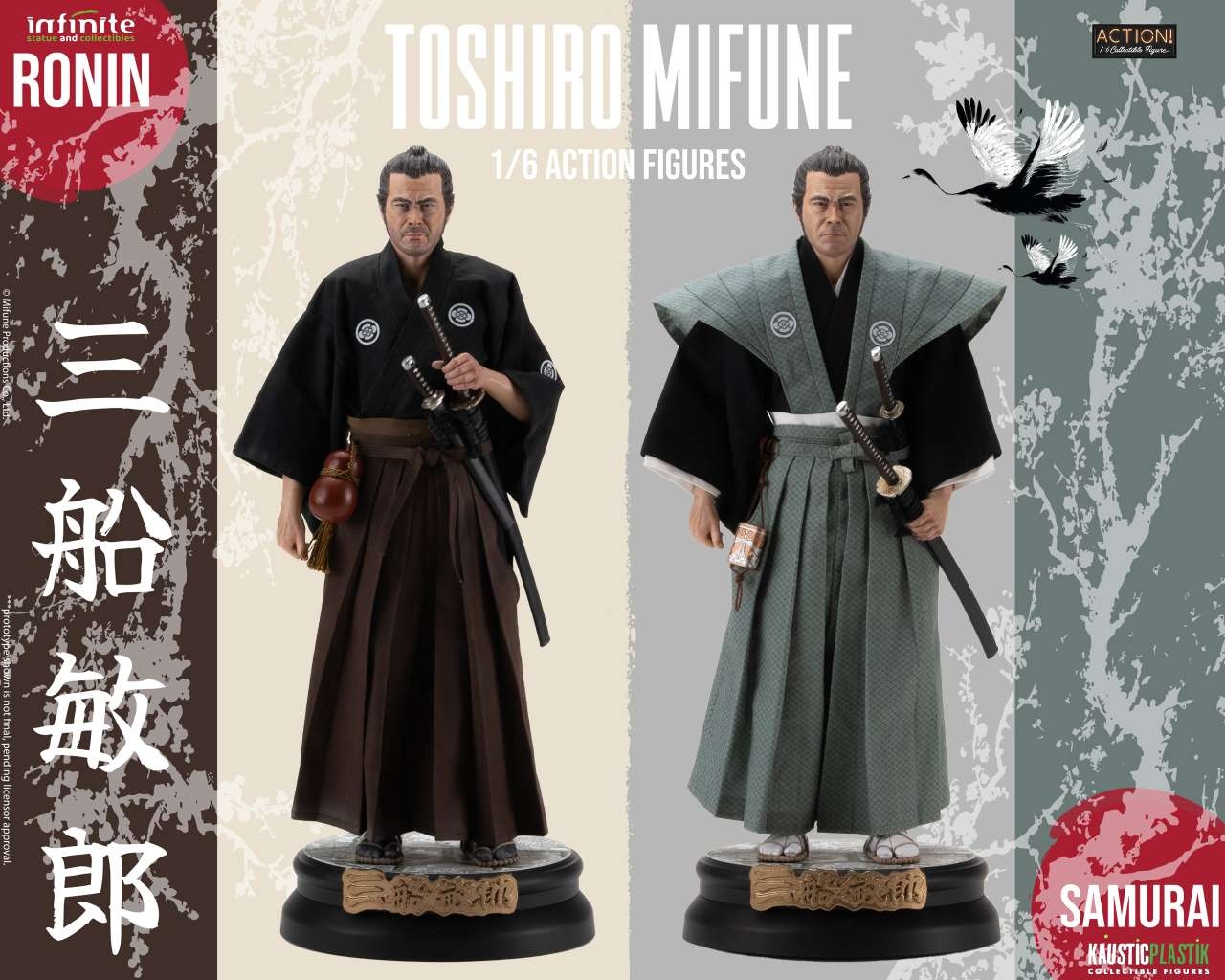 Seven Samurai Toshiro Mifune Ronin & Samurai 1/6 AF Deluxe Double Pack ...