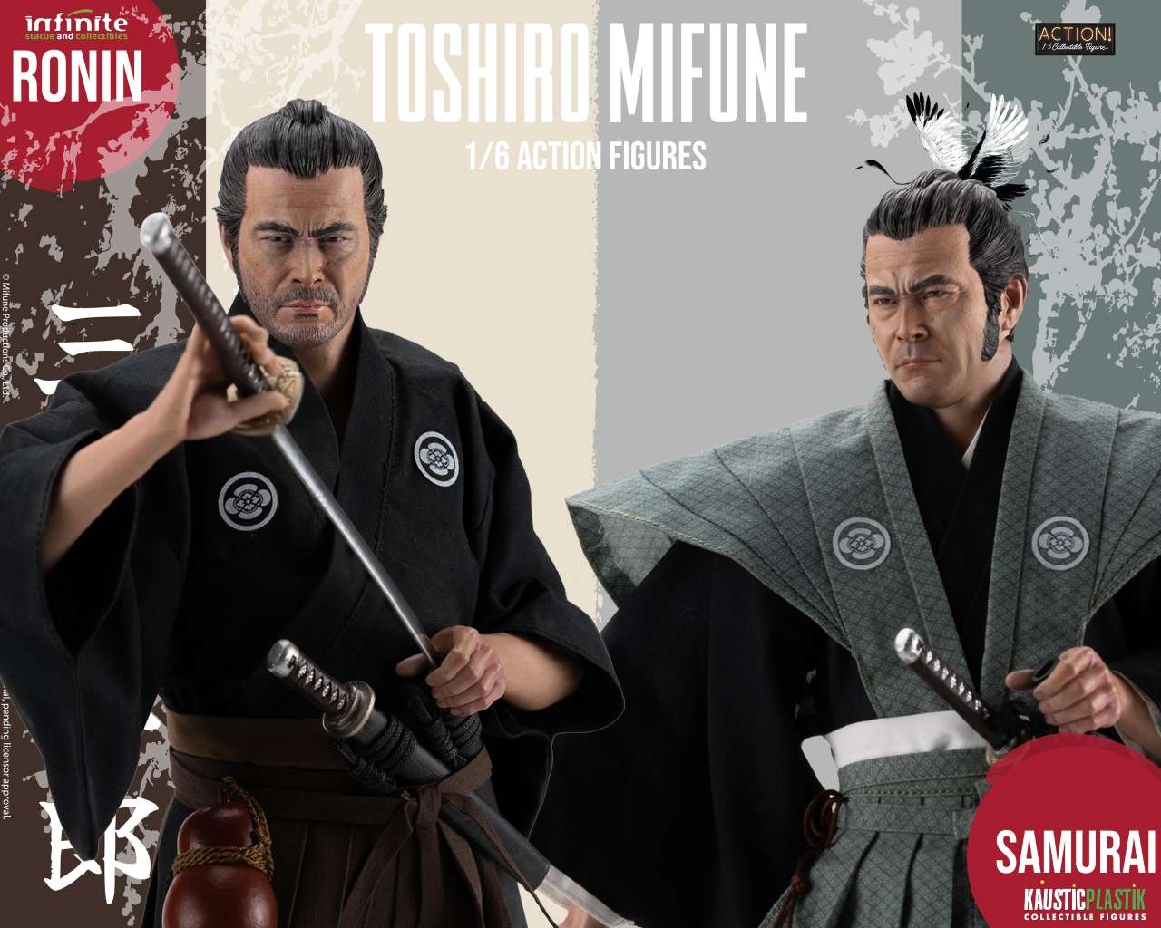 Seven Samurai Toshiro Mifune Ronin & Samurai 1/6 AF Deluxe Double Pack ...