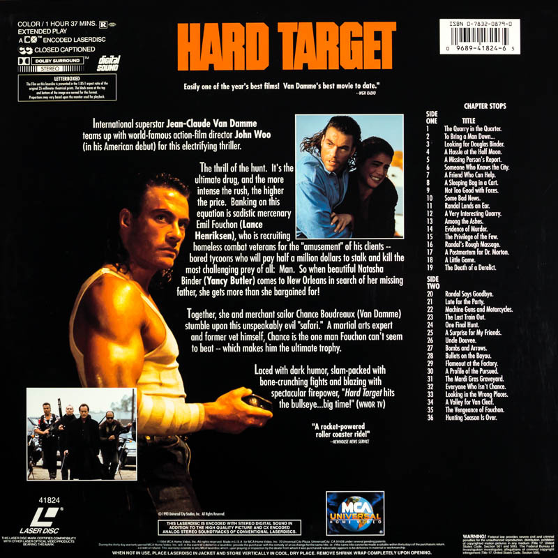 Hard Target (1993) CLV Laserdisc - The Movie Store